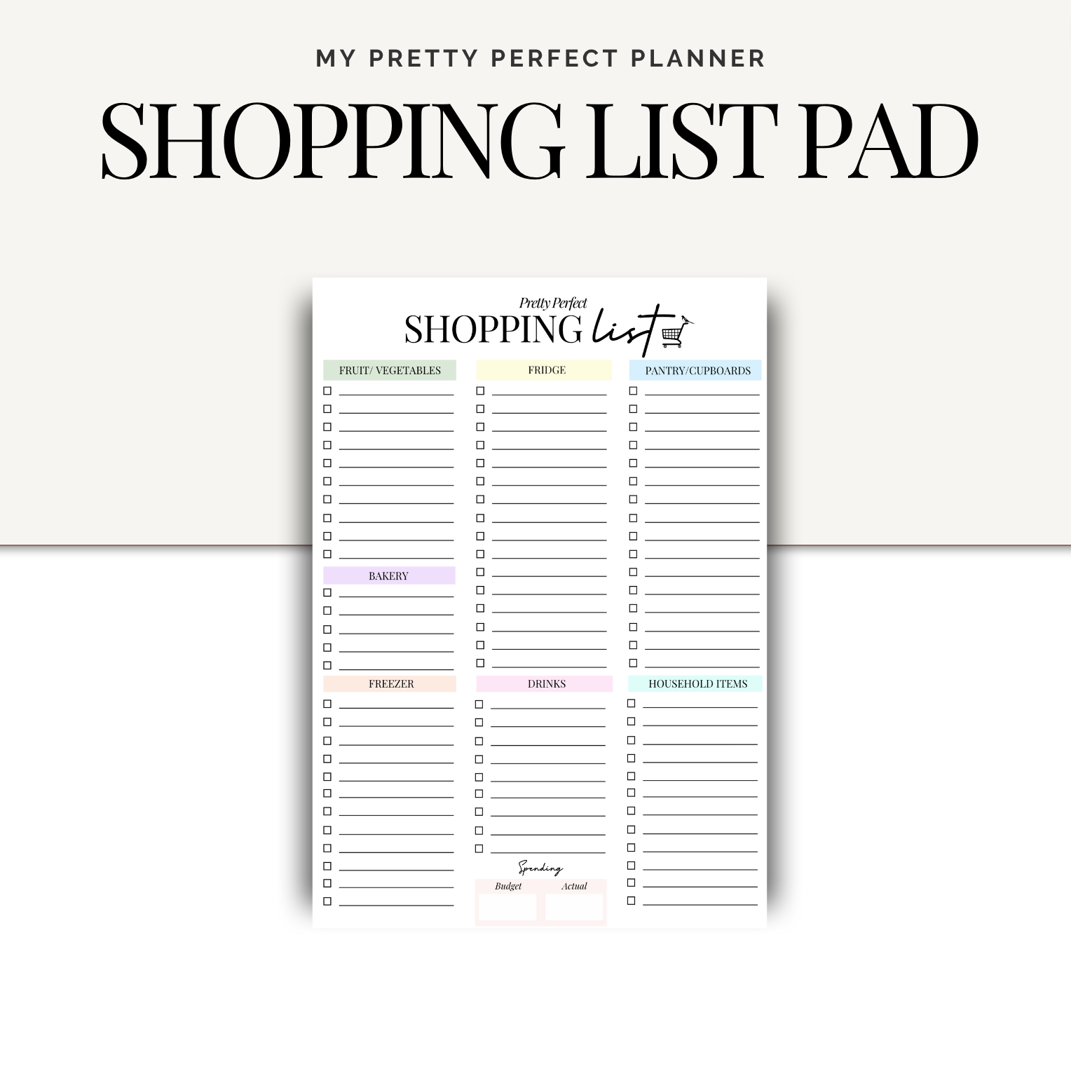 SHOPPING LIST PAD (A5) – Pretty Perfect Products