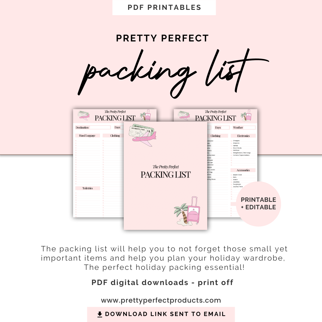 PACKING LIST (DIGITAL) - HOLIDAY CHECKLIST – Pretty Perfect Products
