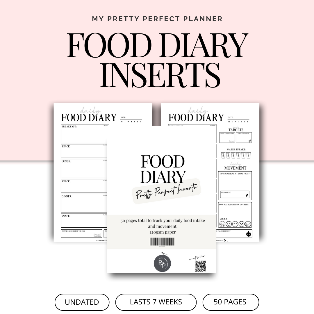 FOOD DIARY INSERTS – Pretty Perfect Products